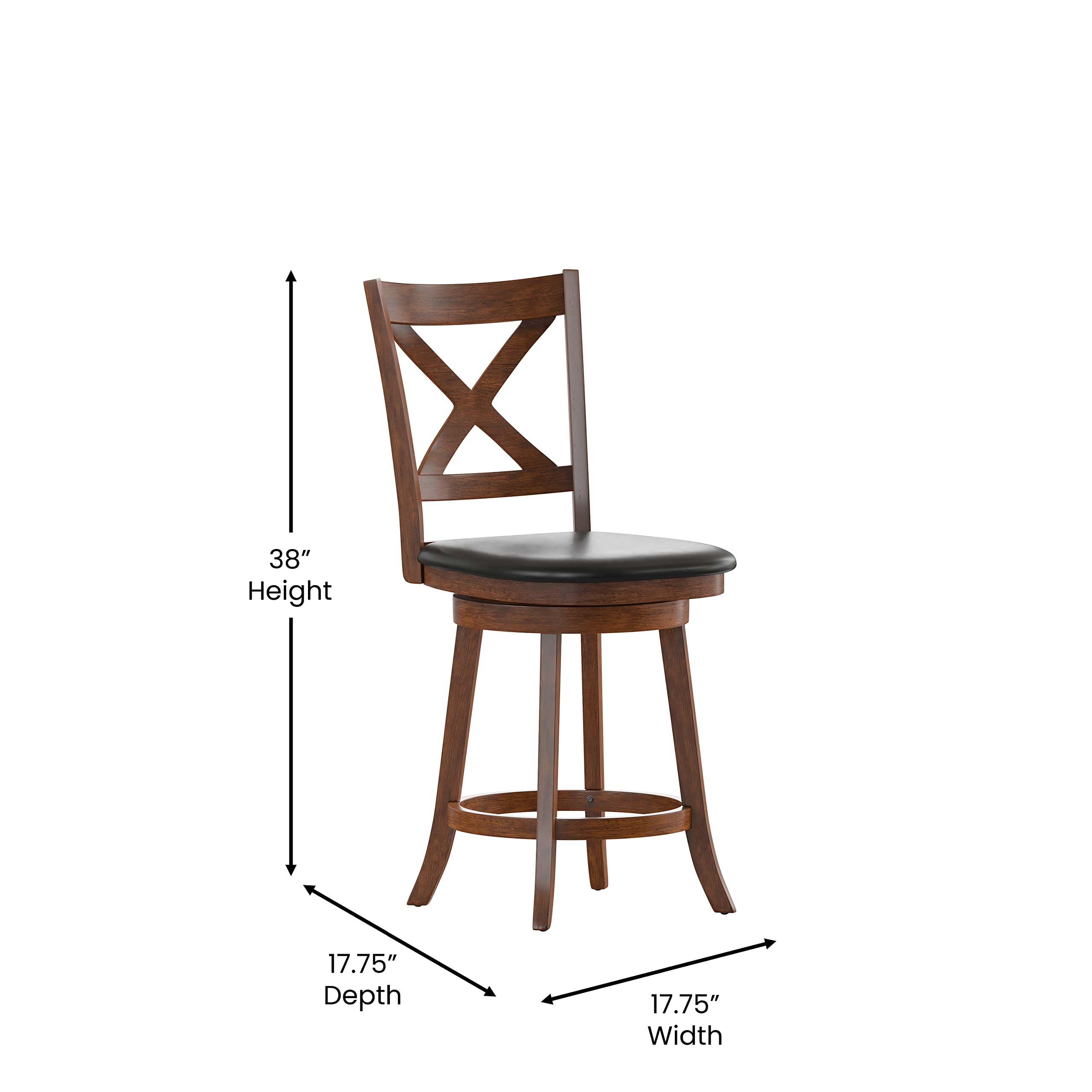 Taylor & Logan Francis Classic Wooden Swivel Counter Stool in Antique Oak