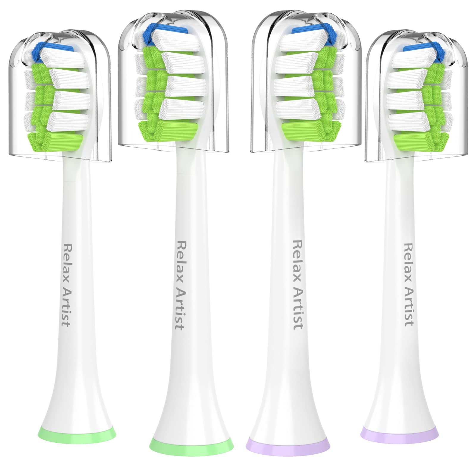 Relax Artist Toothbrush Replacement Heads for Philips Sonicare, Electric Replacement Toothbrush Head Compatible with Phillips Sonic Care Snap on Brush (4 Pack)