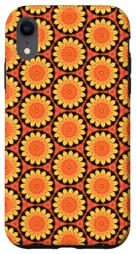 iPhone XR Abstract Geometric Cute Cool Fun Pattern Yellow Orange Black Case