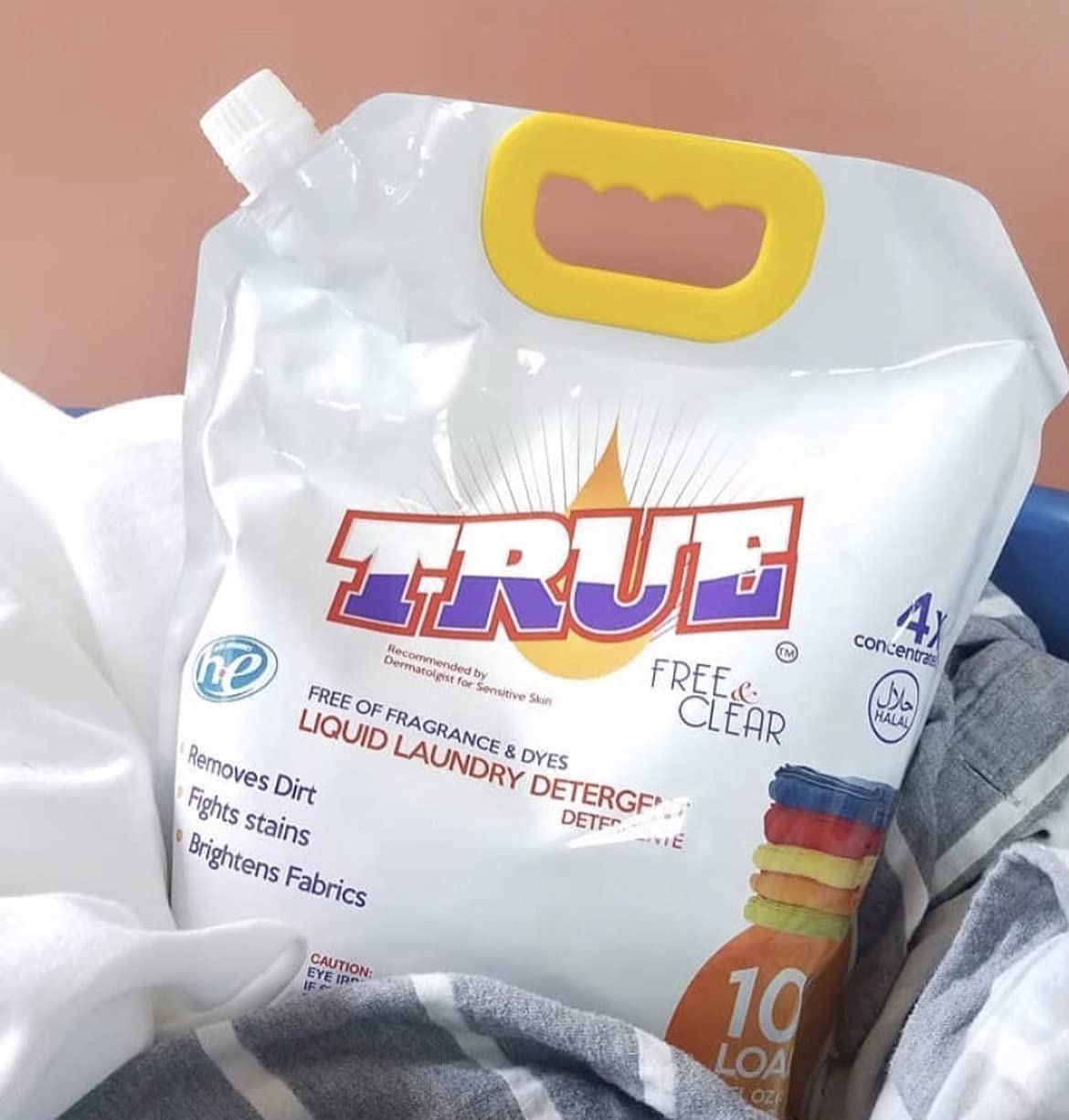 True Detergent - Free & Clear Laundry Detergent - Clear Liquid Laundry Detergent Free of Fragrances & Dyes - 101 Fluid Ounces (101 Loads) - 4X Concentrated