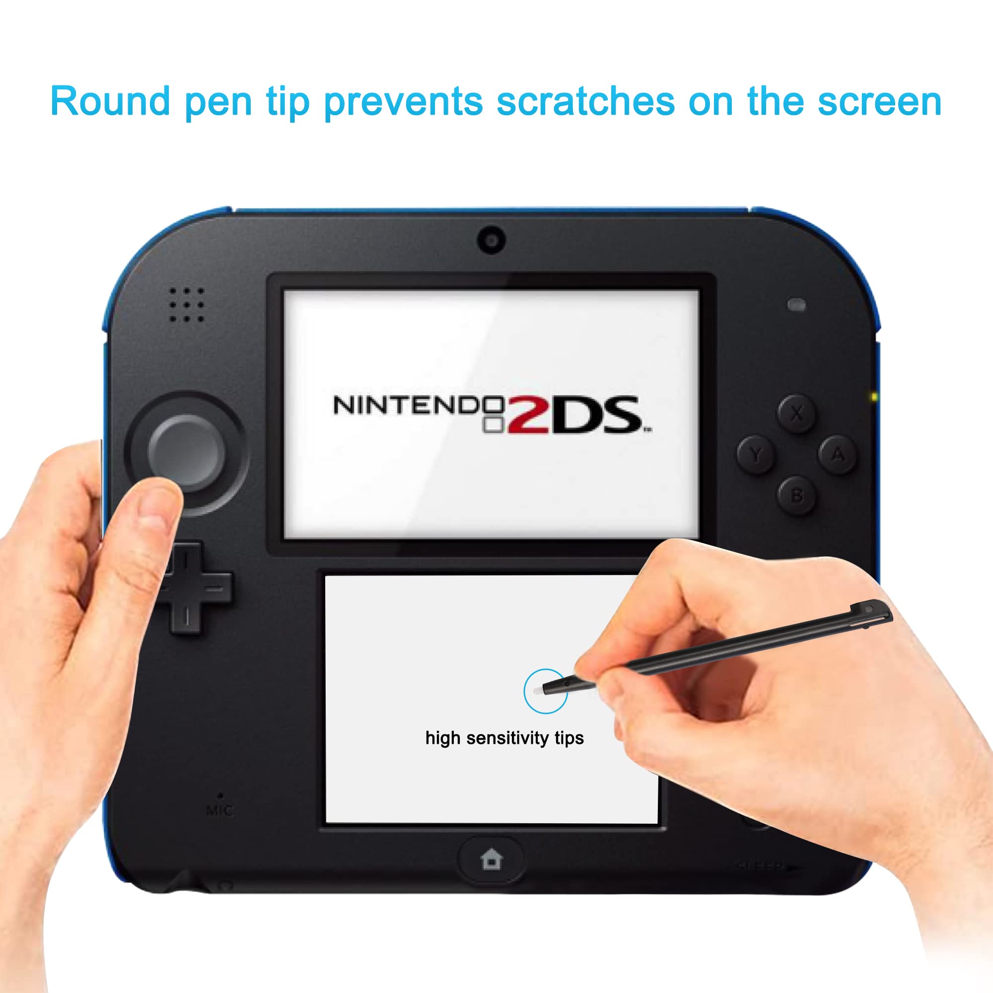 2DS Stylus Pen, Xahpower Replacement Stylus Compatible with Nintendo 2DS, 4 in 1 Combo Touch Styli Pen Set Multi Color for 2DS