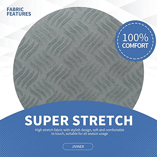 JIVINER Stretch Loveseat Sofa Cover, 1 Piece Jacquard Couch Covers for 2 Cushion Couch with Elastic Bottom, Non Slip Soft Love seat Furniture Protector for Kids, Pets (Medium, Leaf Patten Light Gray)