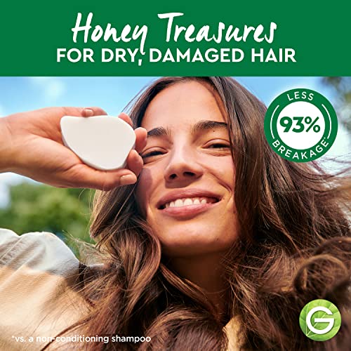 Garnier Whole Blends Honey Treasures Restoring Shampoo Bar for Dry, Damaged Hair, Zero Plastic Packaging, Free of Preservatives, Silicones, Soap, & Dyes, with Sustainably Sourced Honey & Beeswax, 2 Oz