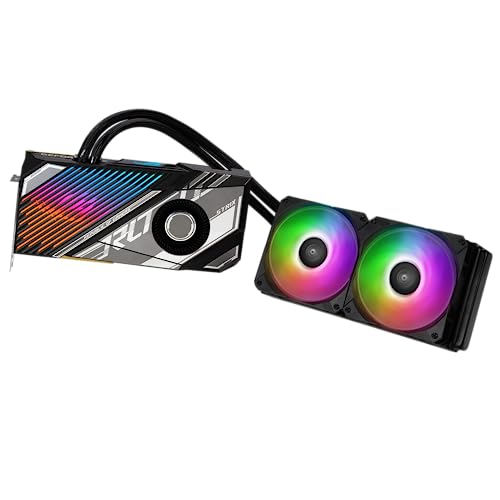 ASUS ROG Strix LC NVIDIA GeForce RTX™ 4090 OC Edition Gaming Graphics Card (PCIe® 4.0, 24 GB GDDR6X, HDMI® 2.1, DisplayPort™ 1.4a, Full-Coverage Cold Plate, 240 mm Radiator, 560mm tubing)