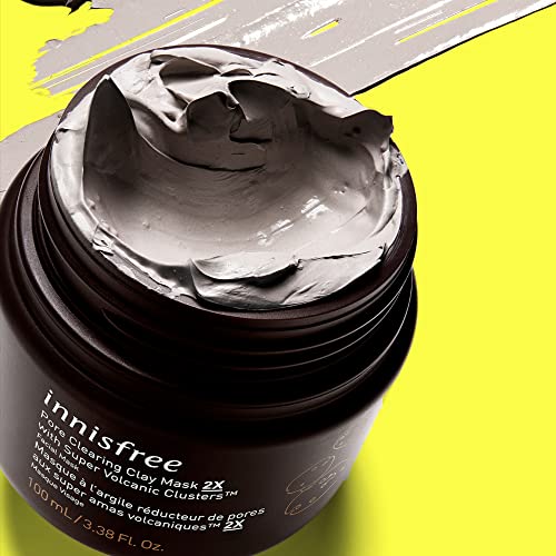 innisfree Pore Clearing Clay Mask 2X Super Volcanic Clusters Face Treatment, 3.38 Fl Oz (Pack of 1)