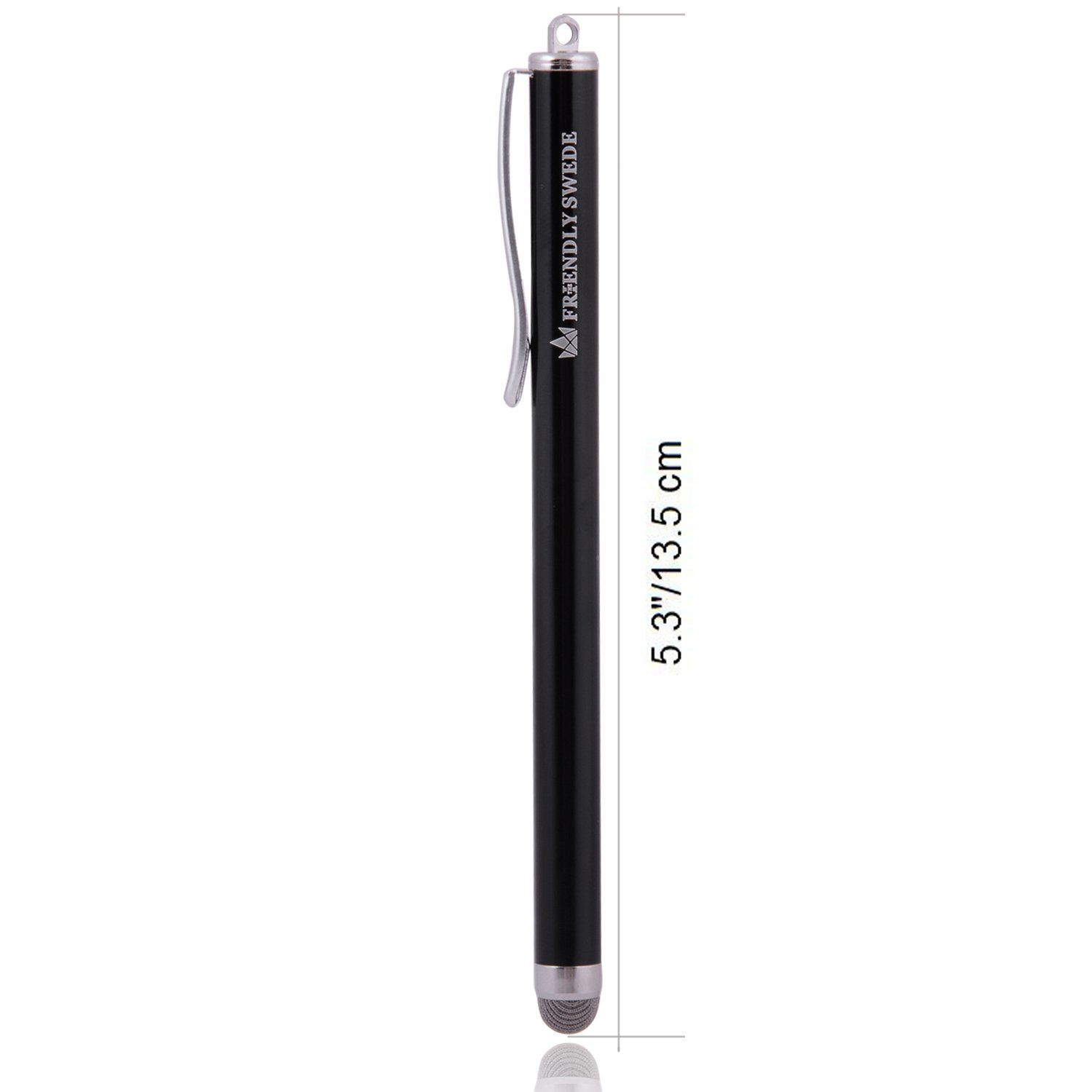 The Friendly Swede Mesh Tip Stylus Pen for Touchscreen — 3-Pack Micro-Knit Capacitive Stylus Pen for iPad & iPhone with 3 Replaceable Fiber Tips, Elastic Lanyards & Screen Cleaning Cloth