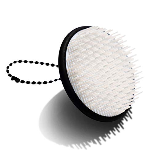 Jupiter Scalp Exfoliator Brush - Detangling Scalp Scrubber Brush - For Wet or Dry Hair - Removes Dandruff & Build-Up - Supports Circulation - Ergonomic Scalp Massager - Good for All Hair Types - Black