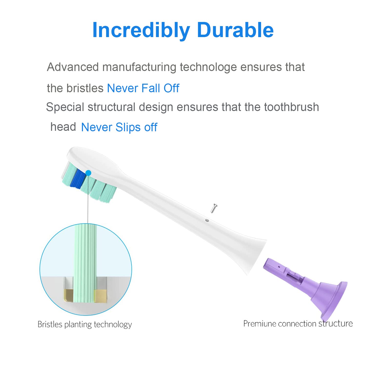 Senyum Toothbrush Replacement Heads for Philips Sonicare Replacement Heads Compatible with Sonicare Replacement Heads, 4 Pack