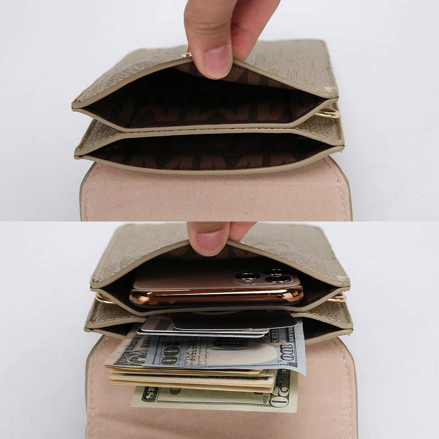 MKF Small Crossbody Cell Phone Purse Wallet for Women – PU Leather Cellphone Bag – Case with Shoulder Strap