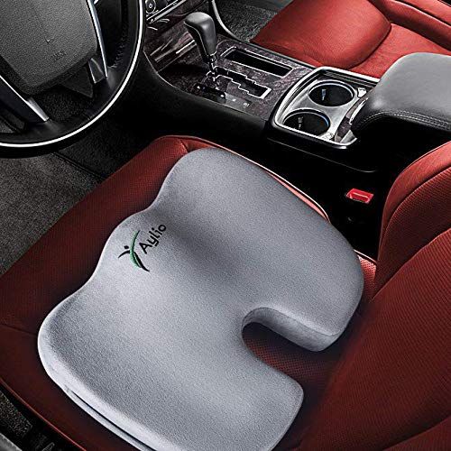 Aylio Lower Back Relief Cushion - Butt and Hip Support Cushion for Office Chair - Ergonomic Tailbone Pillow Promotes Healthy Posture - Coccyx Sciatica Seat Cushion