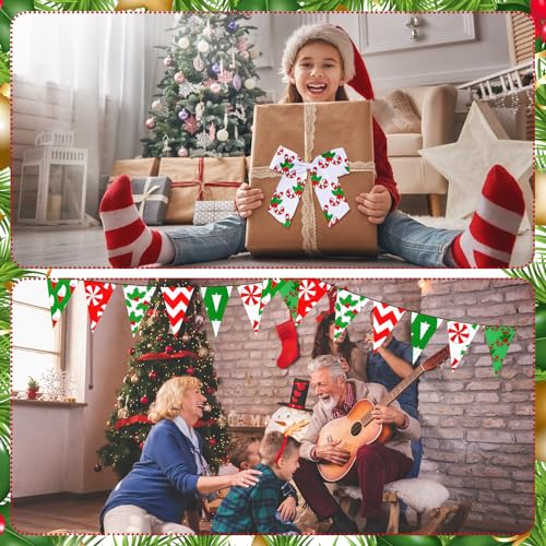 Ganeen 100 Pcs Christmas Fabric Patchwork Roll Quilting Fabric Roll up Fabric Quilting Strips, 2.55 Inch Candy Elements Roll up Fabric Patchwork Fabric for Xmas Sewing DIY Crafts
