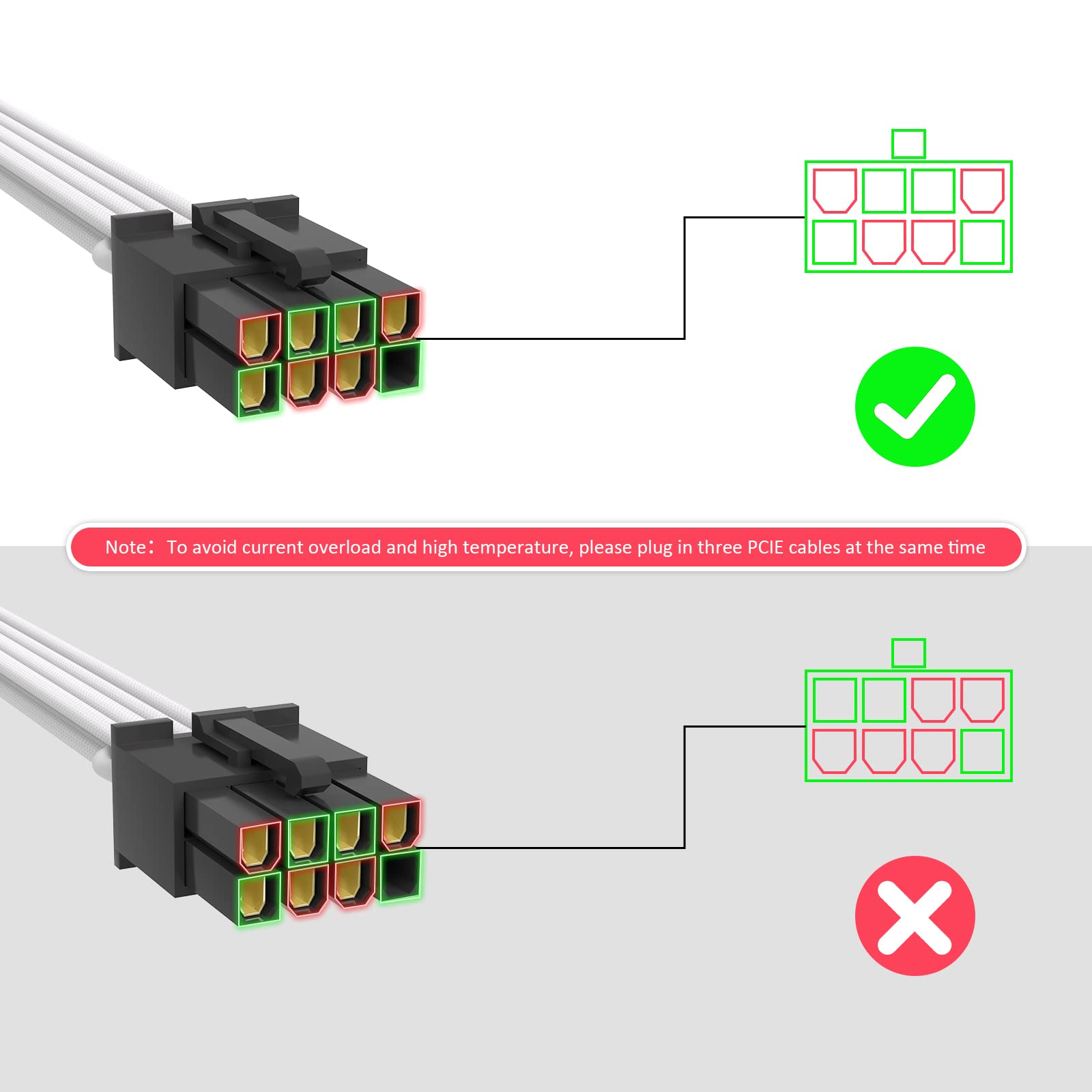 Sirlyr 90 Degree 12VHPWR Connector, 12+4 to 3 * 8 Pin Modular Cable, Sleeved 16 Pin GPU Cable for RTX3090Ti, 4080, 4090 Compatible with Corsair, Great Wall, Thermaltake Power Supply - Black