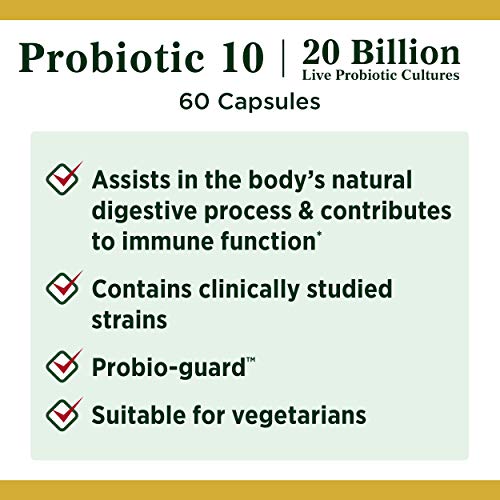 Probiotics by Nature's Bounty, Ultra Strength Probiotic 10, Immune Health & Digestive Balance, 60 Capsules