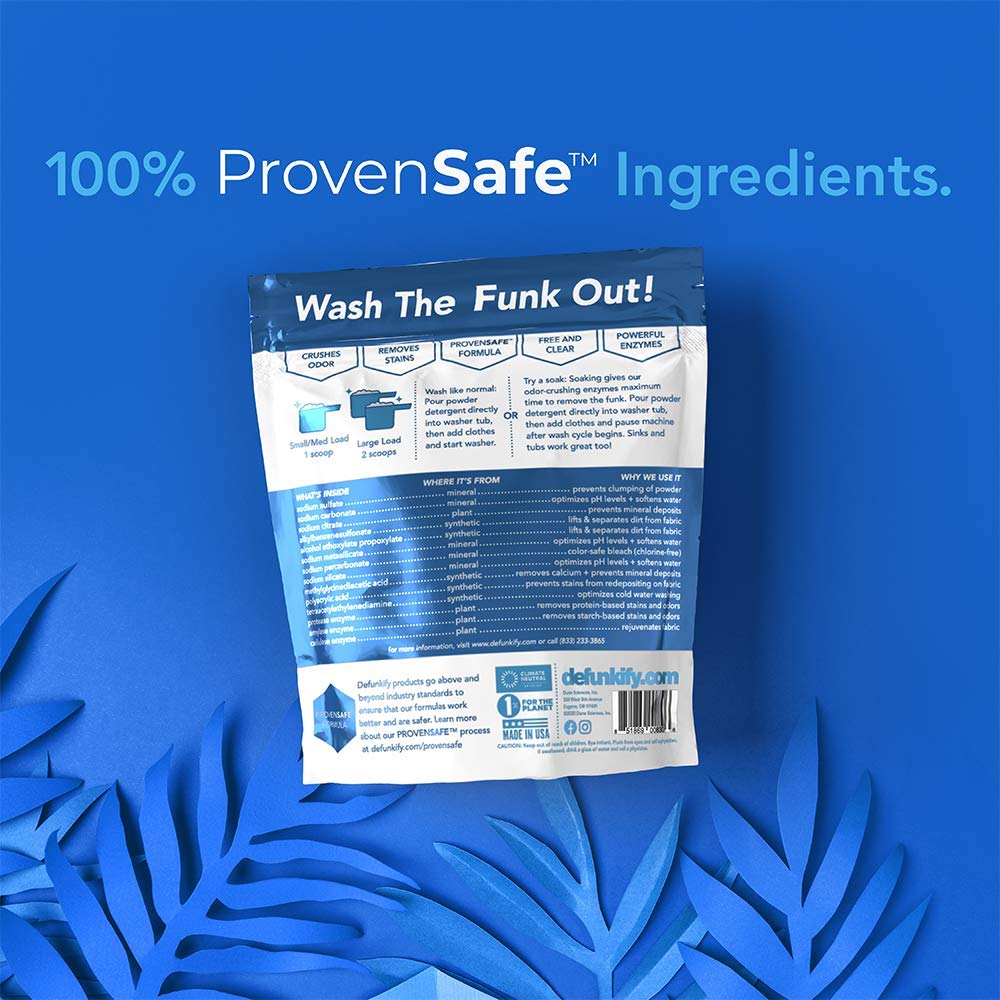 Laundry Detergent Powder, 92 Load/55oz. 'Free & Clear' Powder Laundry Detergent for Sensitive Skin. ProvenSafe⢠Laundry Stripper Washing Detergent w/Odor & Stain Remover for Activewear & All Fabrics
