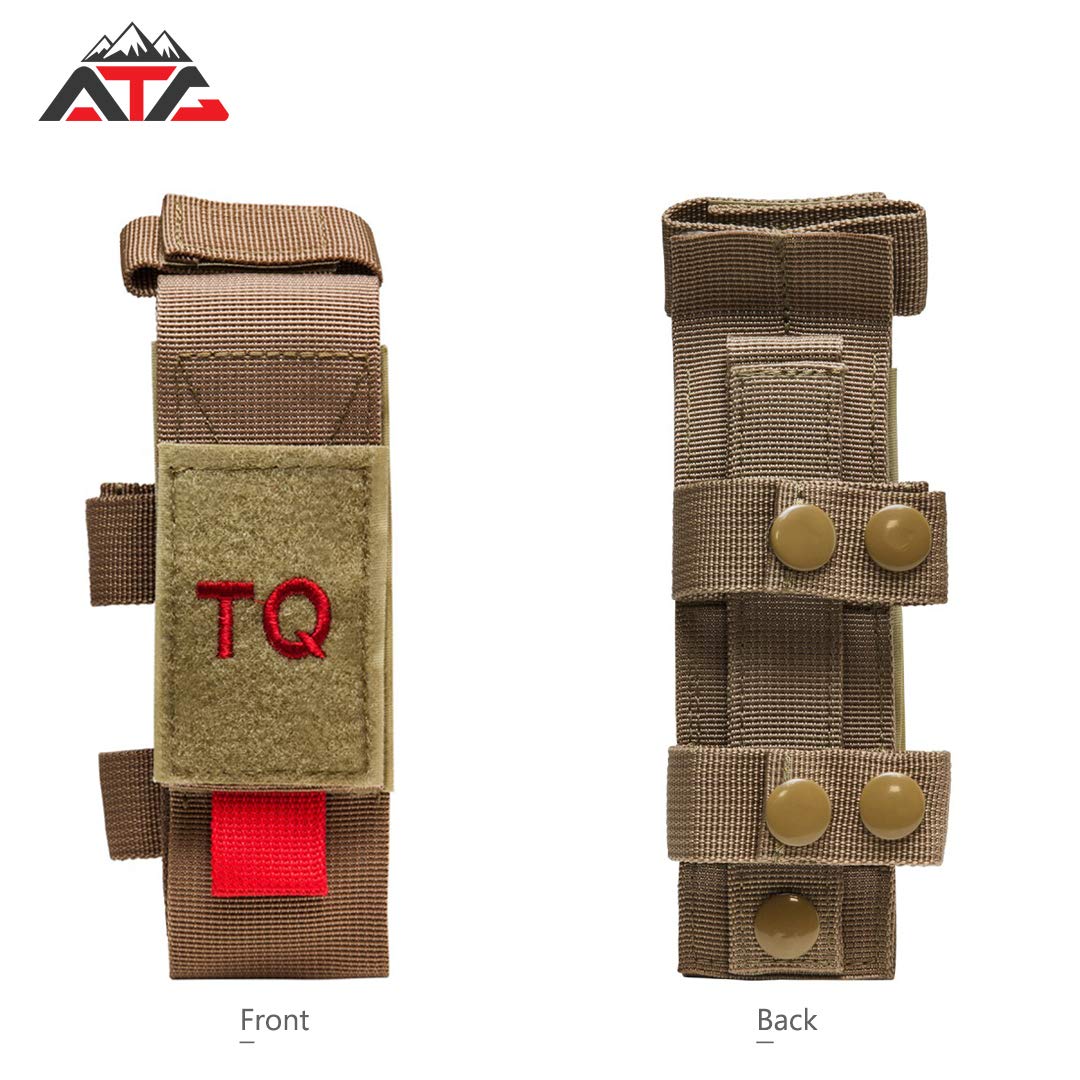 Tactical Tourniquet & Trauma Medical Shear Pouch MOLLE PALS Duty Belt Loop EMT EMS (Tan)