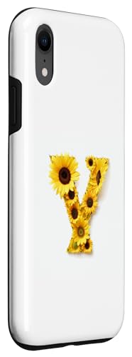 iPhone XR Letter Y Initial Monogram Sunflower Minimalist Women Yellow Case