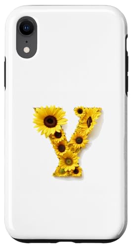iPhone XR Letter Y Initial Monogram Sunflower Minimalist Women Yellow Case