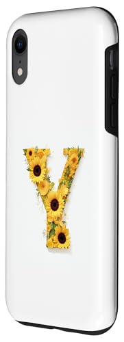 iPhone XR Letter Y Initial Monogram Sunflower Minimalist Women Yellow Case