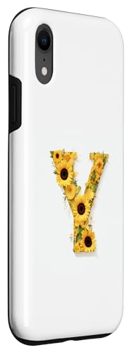 iPhone XR Letter Y Initial Monogram Sunflower Minimalist Women Yellow Case