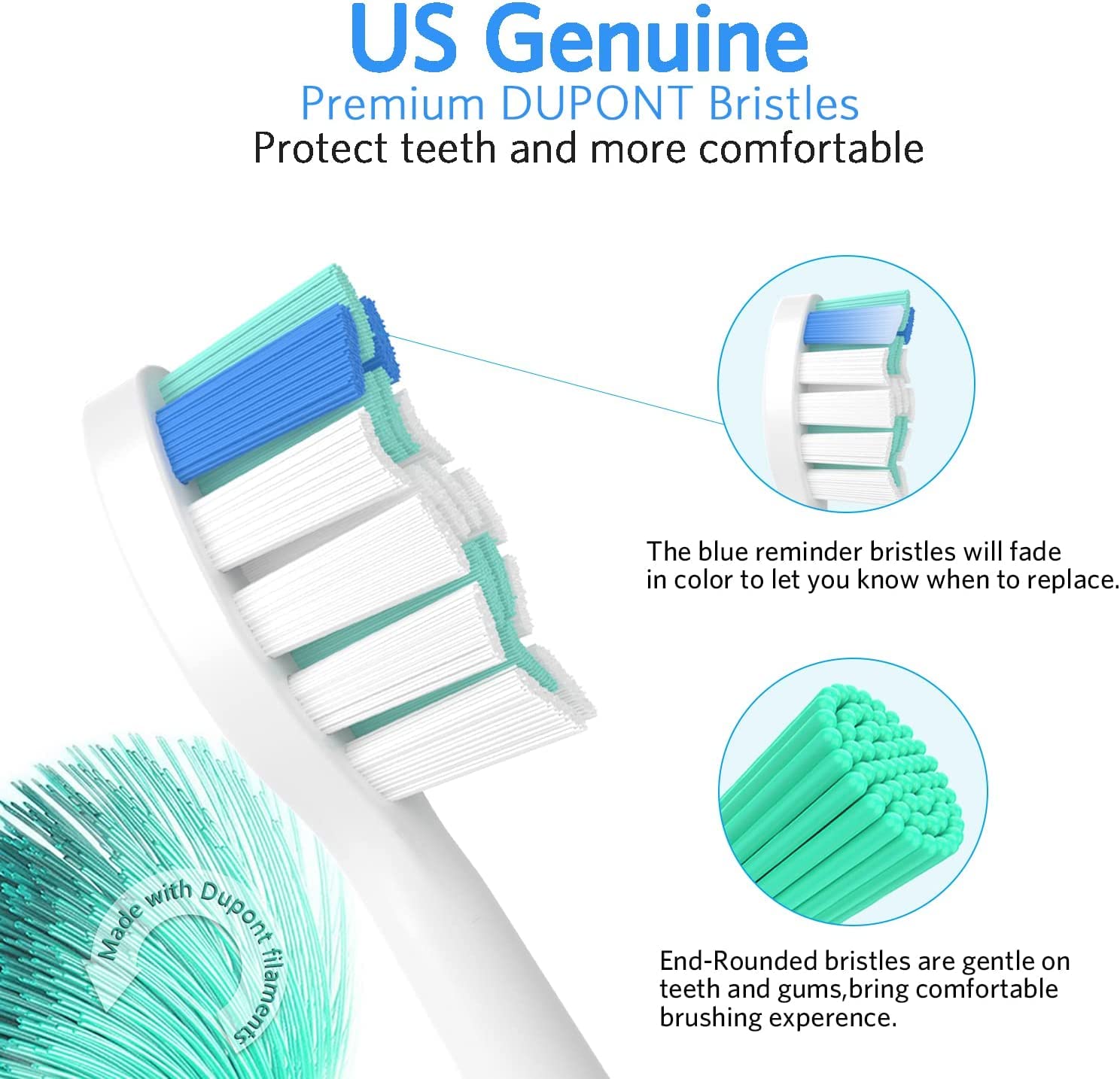 Replacement Toothbrush Heads for Philips Sonicare Replacement Heads,Electric Replacement Brush Head Compatible with Phillips Sonicare G2,C3,C1,C2,4100,A3,W,for Philips Sonic Care Brush(Snap-On),10 Pcs