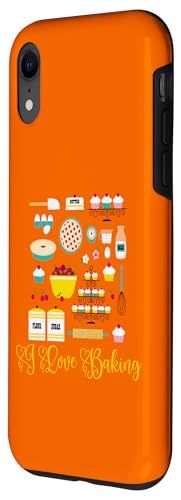 iPhone XR I Love Baking -pretty ingredient list. Yellow Text Case