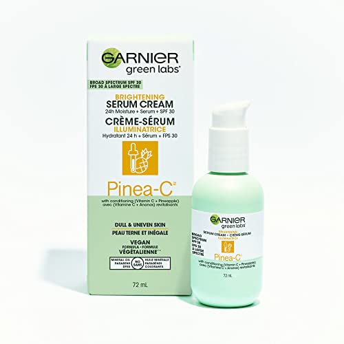 Garnier SkinActive Green Labs Pinea-C Brightening Serum Cream Moisturizer with SPF 30 and Vitamin C + Pineapple (Packaging May Vary)