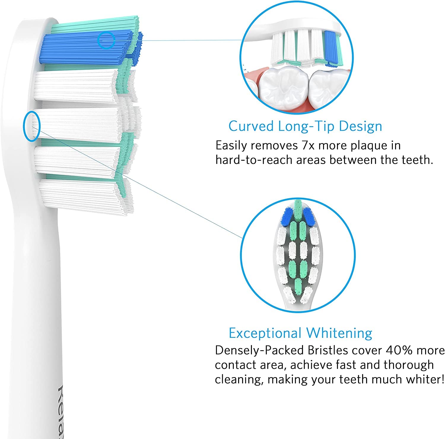 Replacement Toothbrush Heads for Philips Sonicare Replacement Heads,Electric Replacement Brush Head Compatible with Phillips Sonicare G2,C3,C1,C2,4100,A3,W,for Philips Sonic Care Brush(Snap-On),10 Pcs