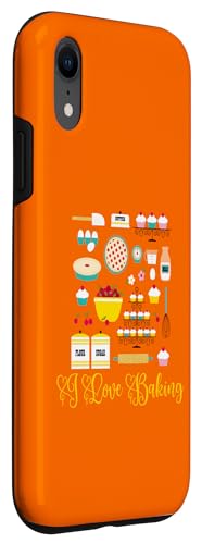iPhone XR I Love Baking -pretty ingredient list. Yellow Text Case