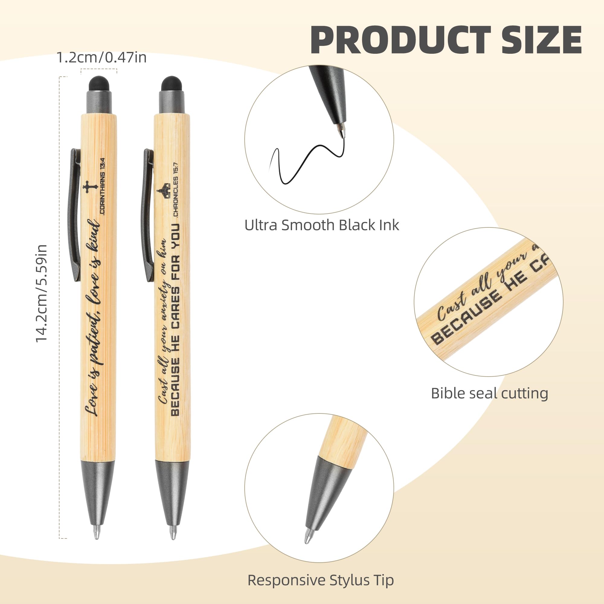 INSADA Bible Inspirational Stylus Pens Bulk Christian Pens with Scripture Great for All Ages Office and School Also Makes Great Gifts (10 Count)