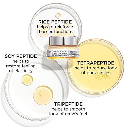 IT Cosmetics Confidence in an Eye Cream, Anti Aging Eye Cream for Dark Circles, Crow's Feet, Lack of Firmness & Dryness, 48HR Hydration with 2% Super Peptide Concentrate, for Day + Night - 0.5 fl oz
