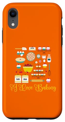 iPhone XR I Love Baking -pretty ingredient list. Yellow Text Case