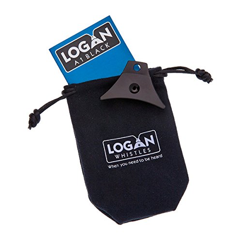 Logan A1 Shepherd Whistle with Collie Etch & Leather Lanyard - Black