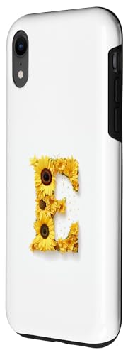 iPhone XR Letter E Initial Monogram Sunflower Minimalist Women Yellow Case