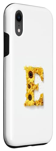 iPhone XR Letter E Initial Monogram Sunflower Minimalist Women Yellow Case