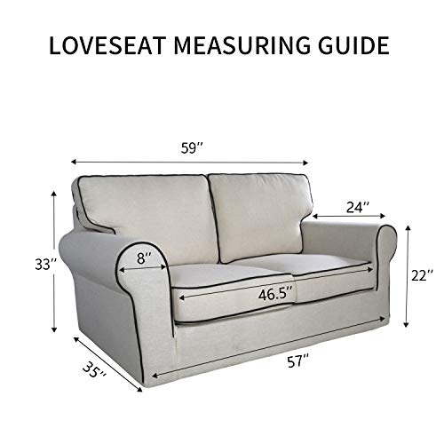 PureFit Super Stretch Sofa Slipcover – Spandex Non Slip Soft Couch Sofa Cover, Washable Furniture Protector with Non Skid Foam and Elastic Bottom for Kids, Pets （Loveseat, Chocolate）