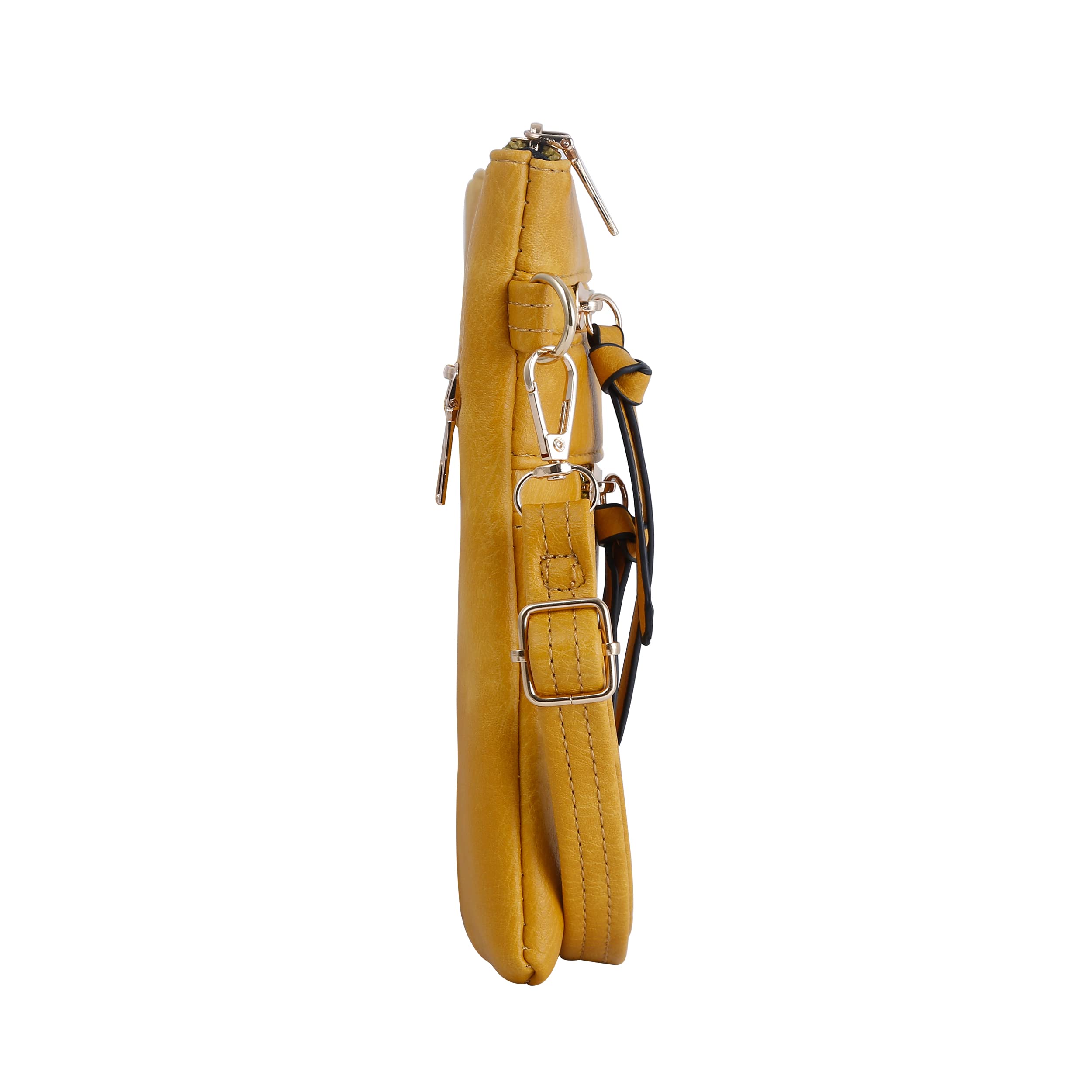 DELUXITY Designer Fashion Crossbody for Women (Mustard)