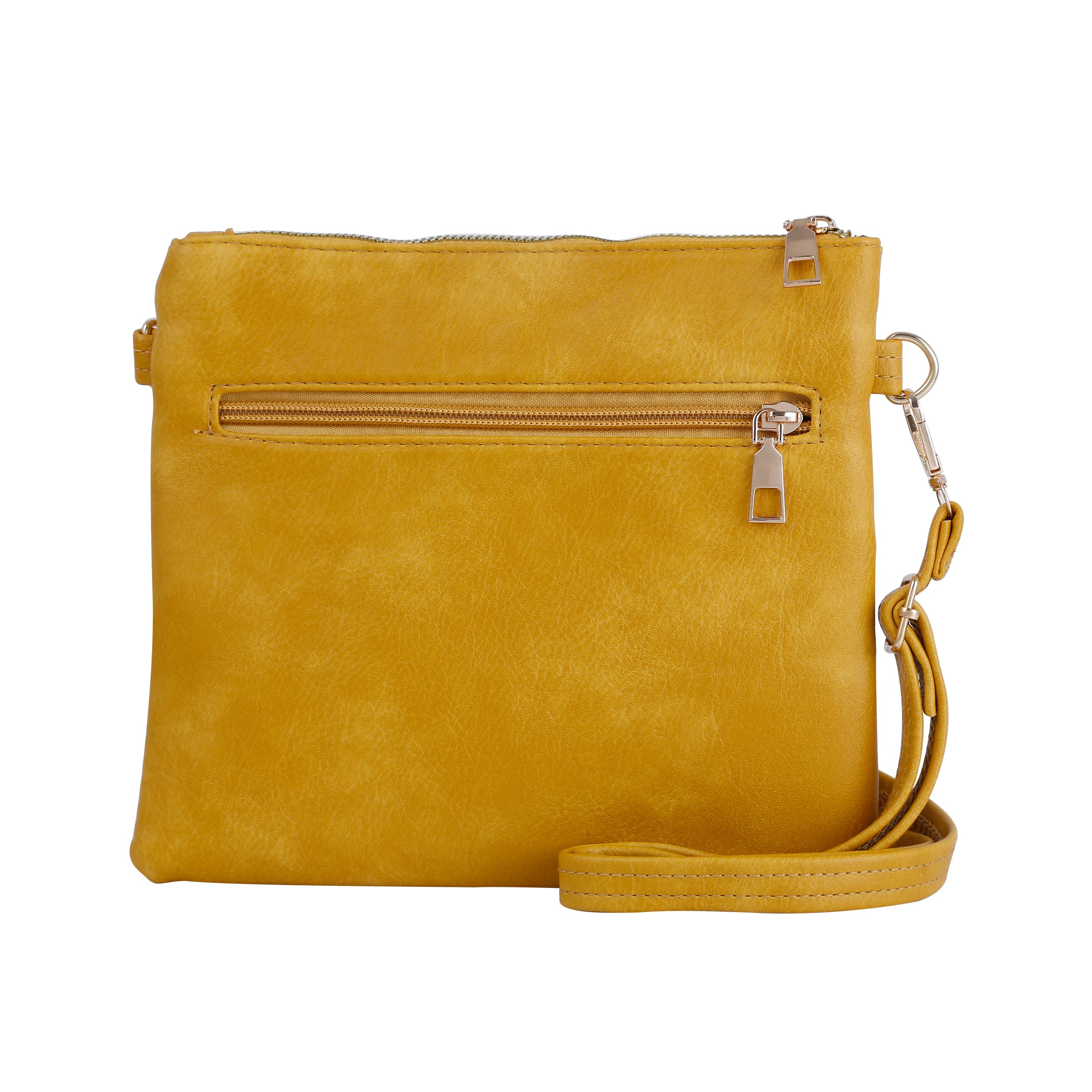 DELUXITY Designer Fashion Crossbody for Women (Mustard)