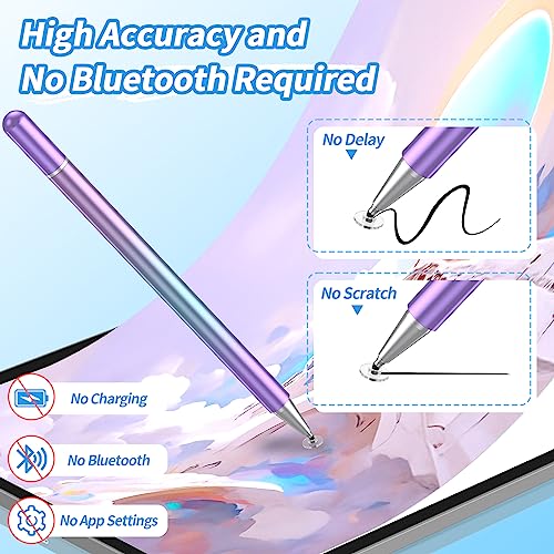 Stylus Pens for Touch Screens(3 Pcs), High Precision Magnetic Disc Universal Stylus Pen for iPad Compatible with Apple/iPhone/iPad/Android/Microsoft Tablets (Green Gold/Purple Blue)