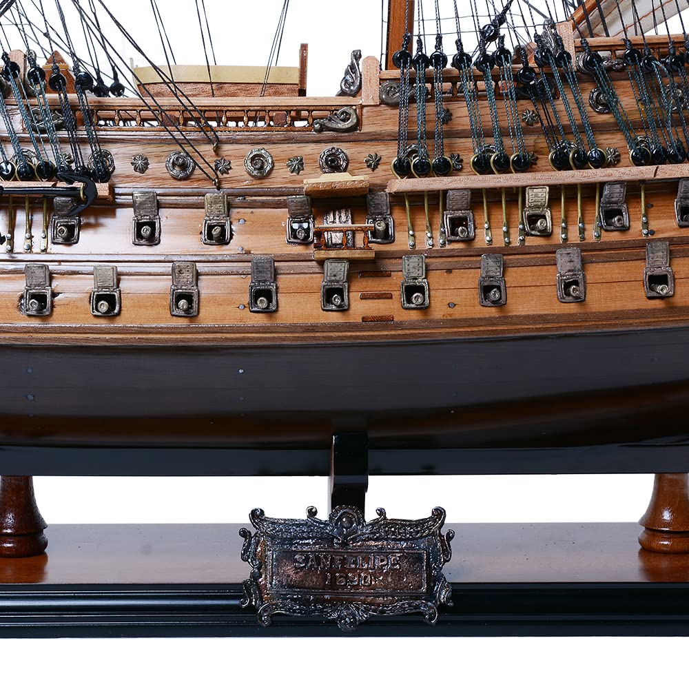 Old Modern Handicrafts San Felipe Medium Wooden Model Ship, Multi