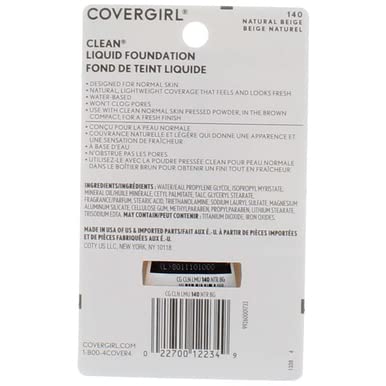 CoverGirl Clean Normal Skin, 140 Natural Beige, 1 Ounce