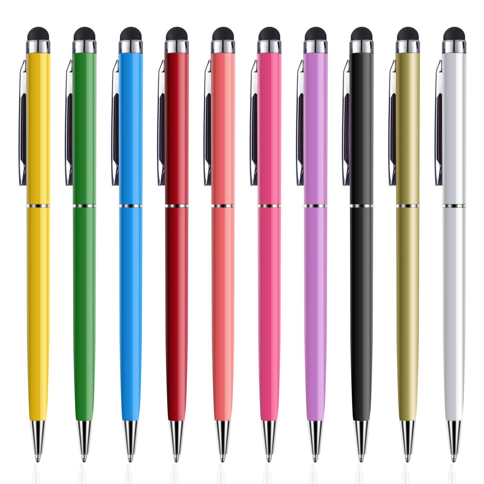 Stylus Pens for Touch Screens, Stylus Pen 10-Pack High Precision Capacitive 2 in 1 Stylus Ballpoint Stylists Pens Universal for iPhone iPad Tablet Laptop Kindle Samsung Galaxy All Touch Screens Device