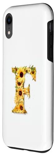 iPhone XR Letter F Initial Monogram Sunflower Minimalist Women Yellow Case
