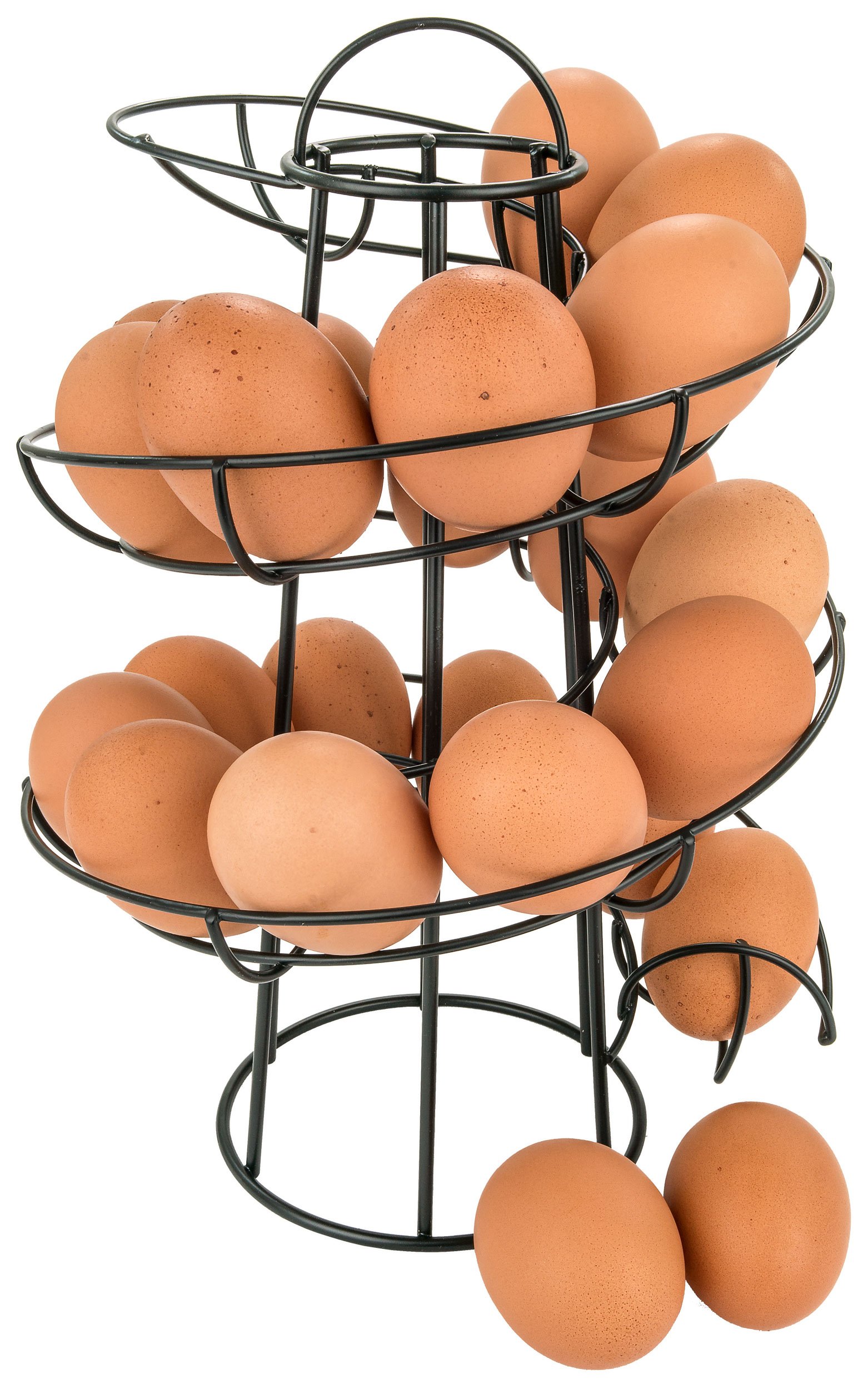 Southern Homewares Egg Skelter Deluxe Modern Spiraling Dispenser Rack Black