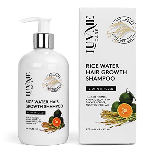 Luv Me Care Rice Water Hair Growth Shampoo With Biotin,Rice Water for Hair Growth- Hair Shampoo for Hair Growth for Thinning Hair and Hair Loss, All Hair Types, Men and Women 10 Fl Oz