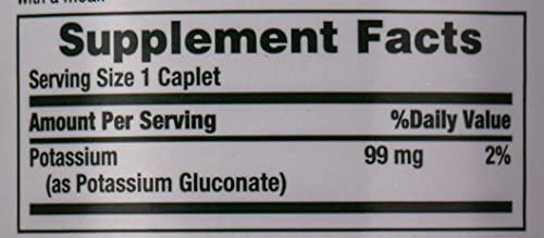 Nature's Bounty Potassium Gluconate 99 mg, 100 Caplets