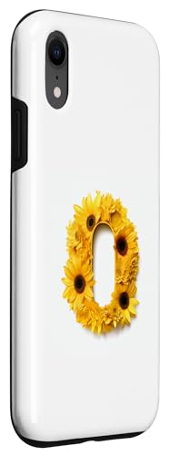 iPhone XR Letter O Initial Monogram Sunflower Minimalist Women Yellow Case