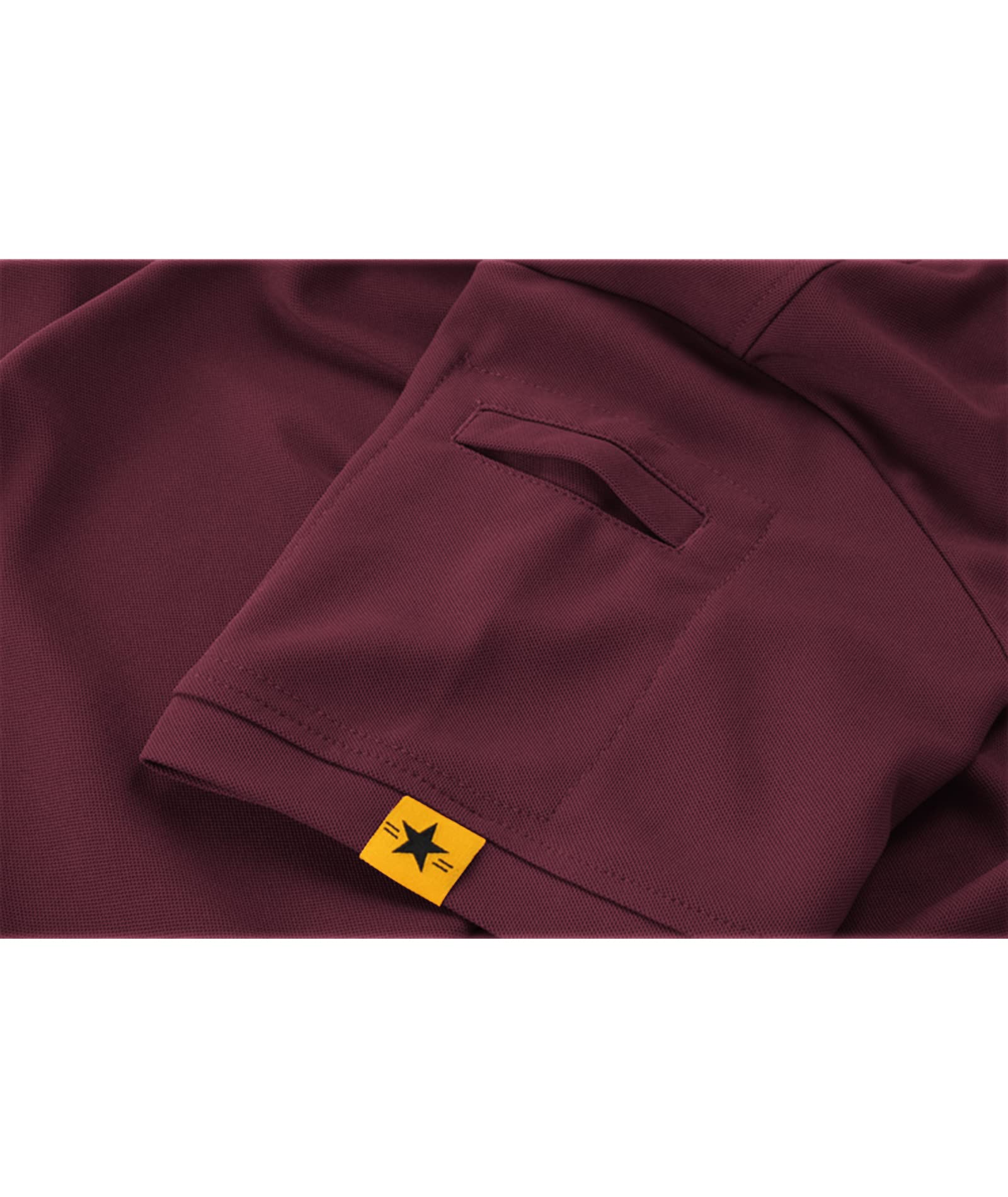 SCODI Mens Polo Shirts Performance Short Sleeve Tactical Shirts Athletic Golf Shirt 012-Wine Red 2XL