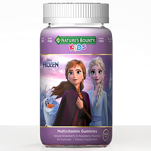 Nature's Bounty Disney® Frozen Kids Gummy Multivitamin, Natural Strawberry & Raspberry Flavored, Vitamins A, C, D, E, and Select B Vitamins, 60 Gummies