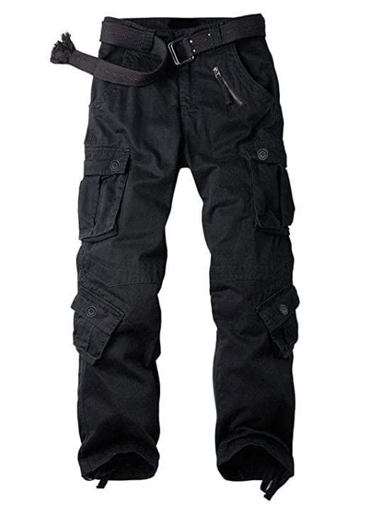 Skylinewears Women's Combat Cargo Tactical Work Trousers Wild 8 Pocket Casual Army Military Pant Black XL