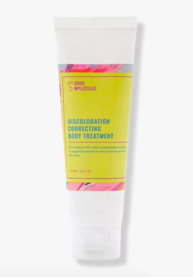 xza Good Molecules Discoloration Correcting Body Treatment 4 Ounce. Formulated with Tranexamic Acid, Niacinamide, Arginine, and Jojoba Seed Oil. (1 Pack)